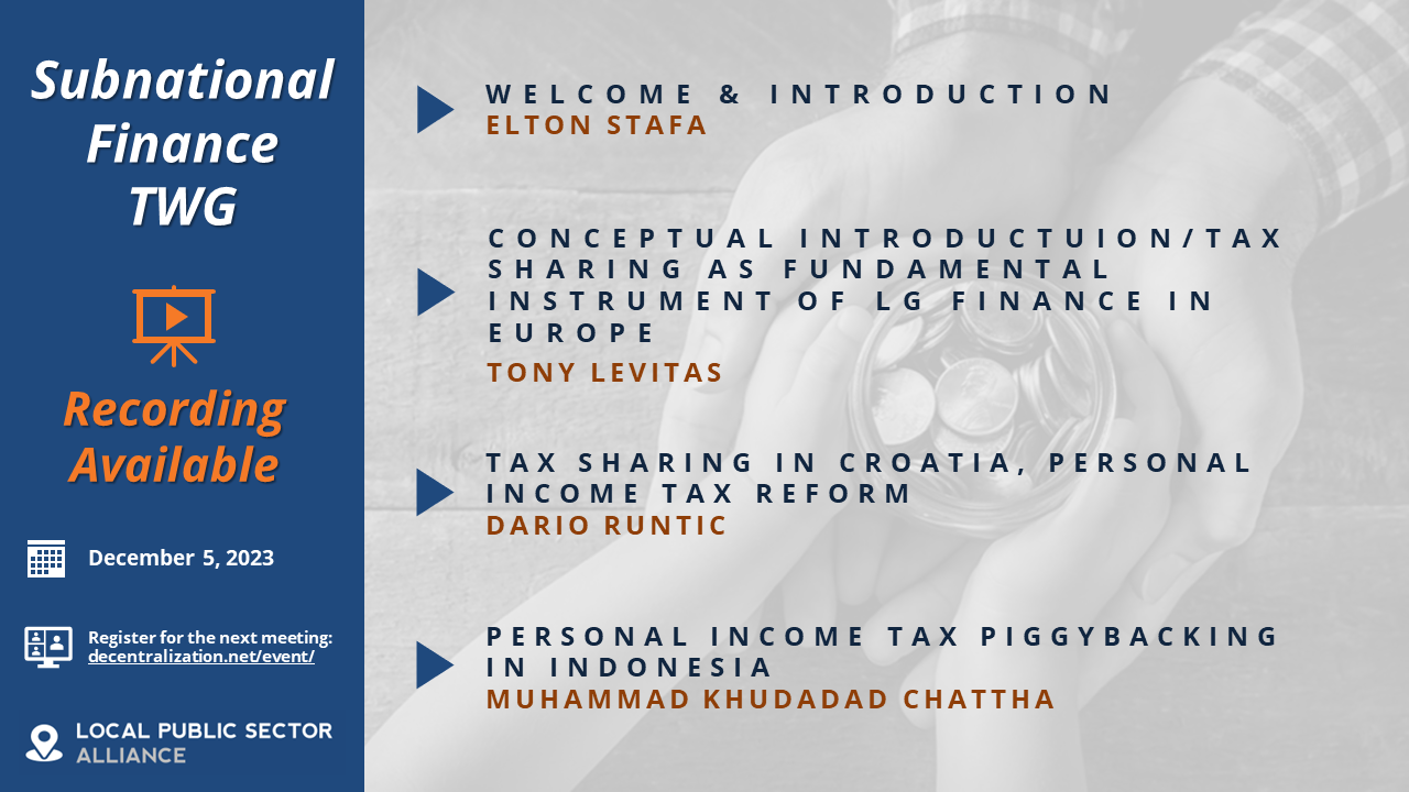 Fiscal decentralization and subnational finance – Decentralization Net